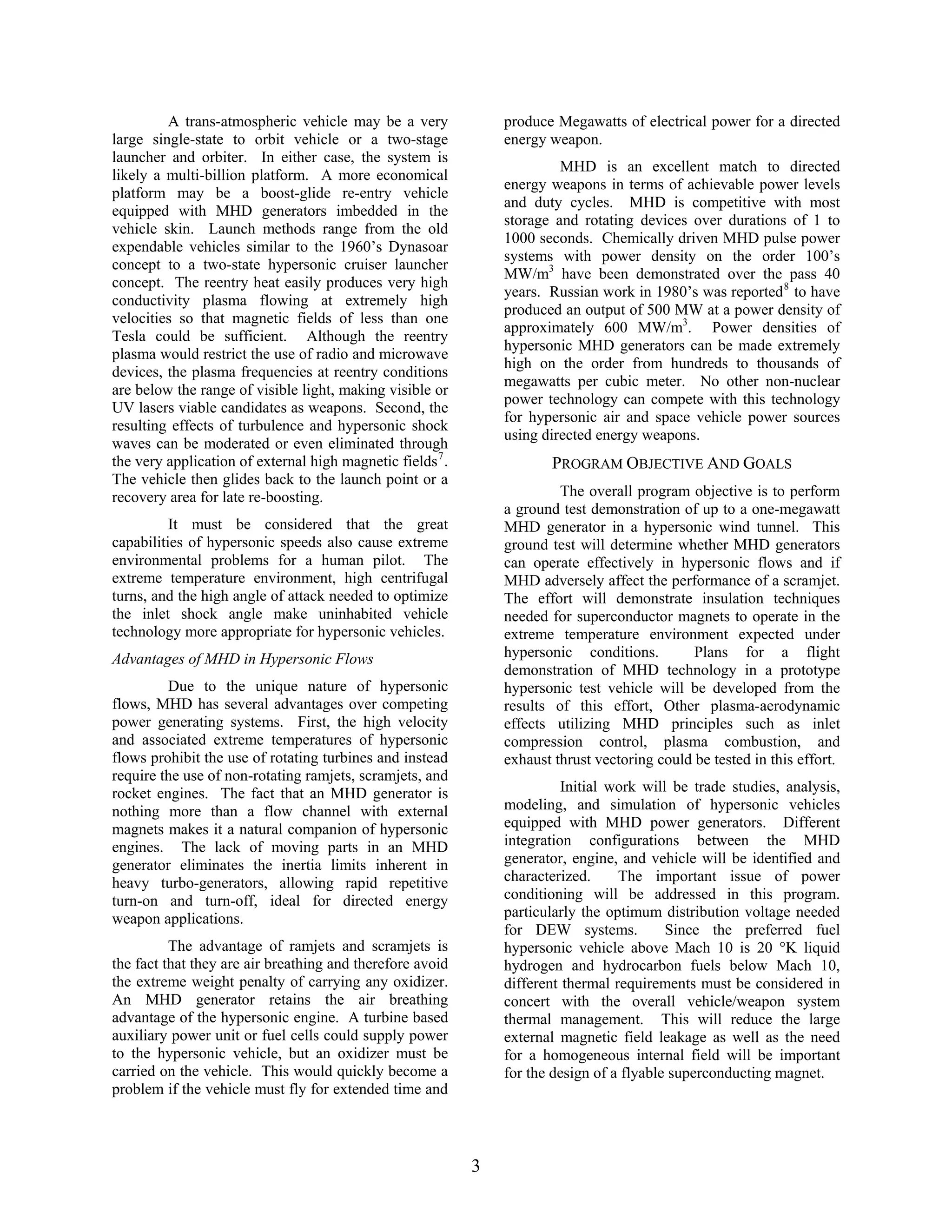 Hypersonic vehicle electric power system technology | PDF