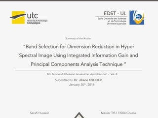 Hyperspectral Image Reduction | PPT | Free Download