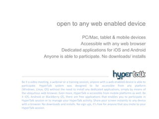 HyperTalk.Net | Web Conferencing | Computer Software and Applications