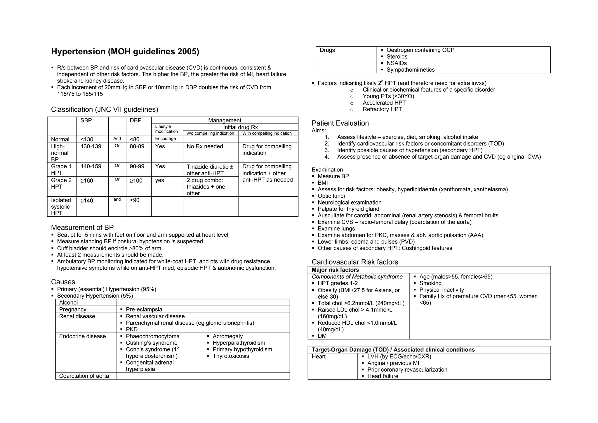 Hypertension summary | PDF