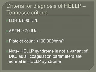 HELPP SYNDROME , CHRONIC HYPERTENSION IN PREGNANCY | PPTX