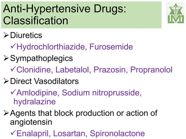 Drugs used for the treatment of Hypertension | PPT