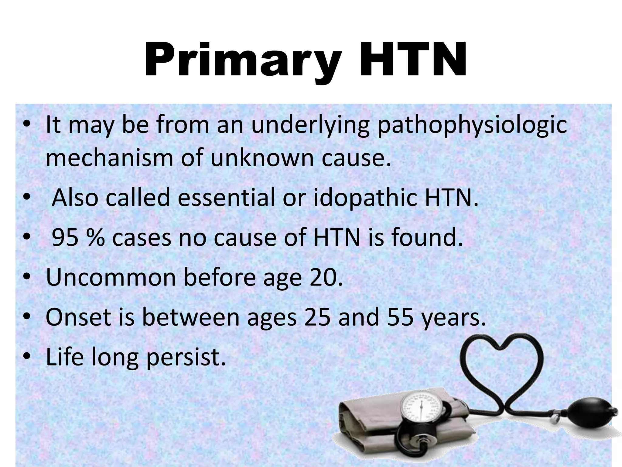 Hypertension Hypertension types causes and management complications ...