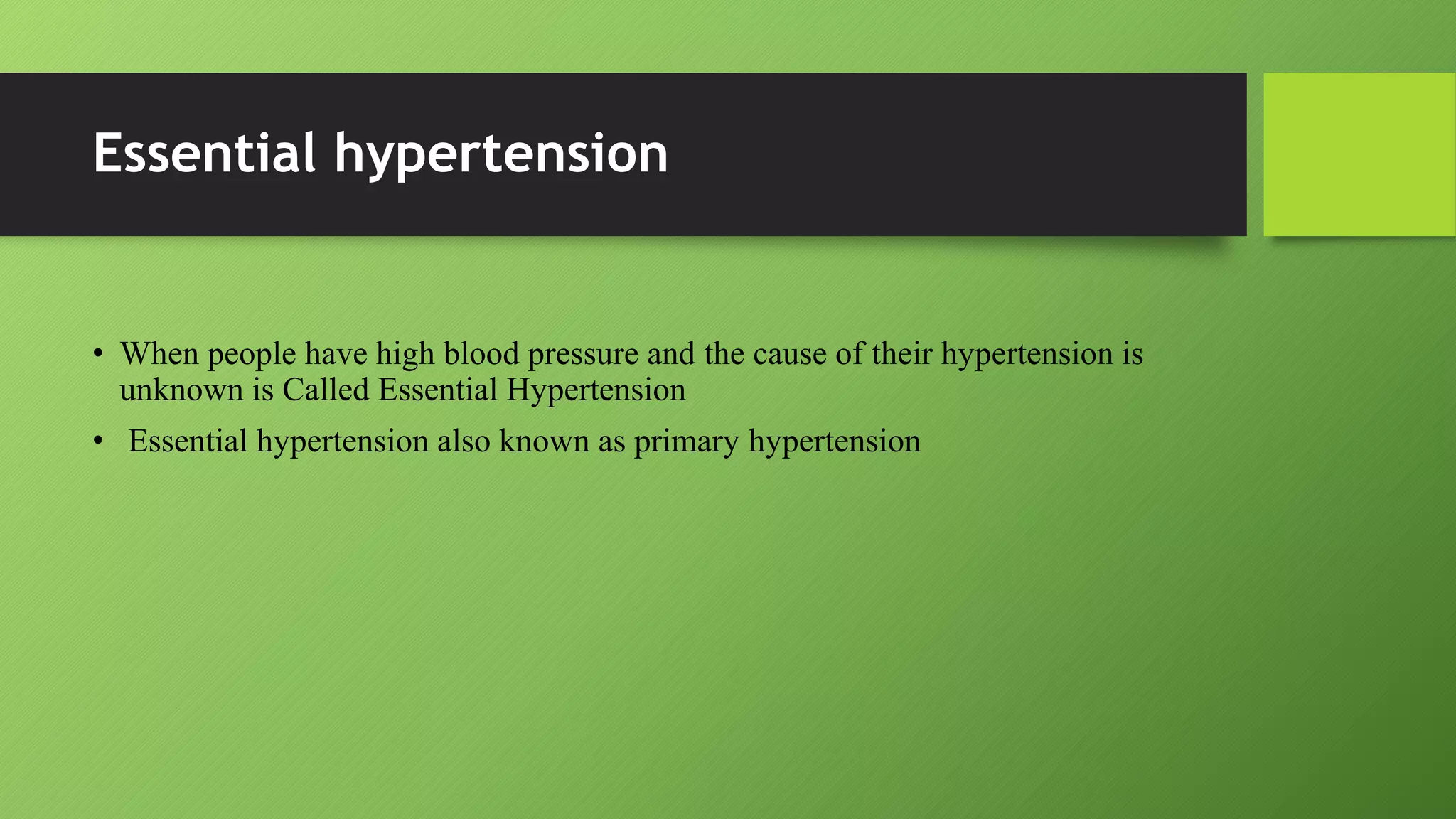 Hypertension presentation | PPTX