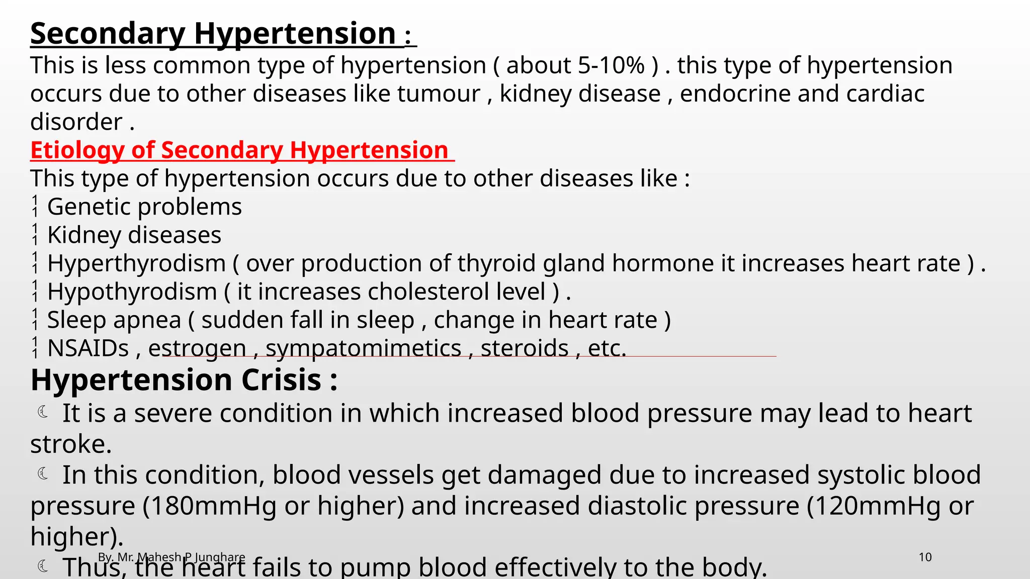 cardio vascular-1-hypertension by Mahesh Junghare | PPTX