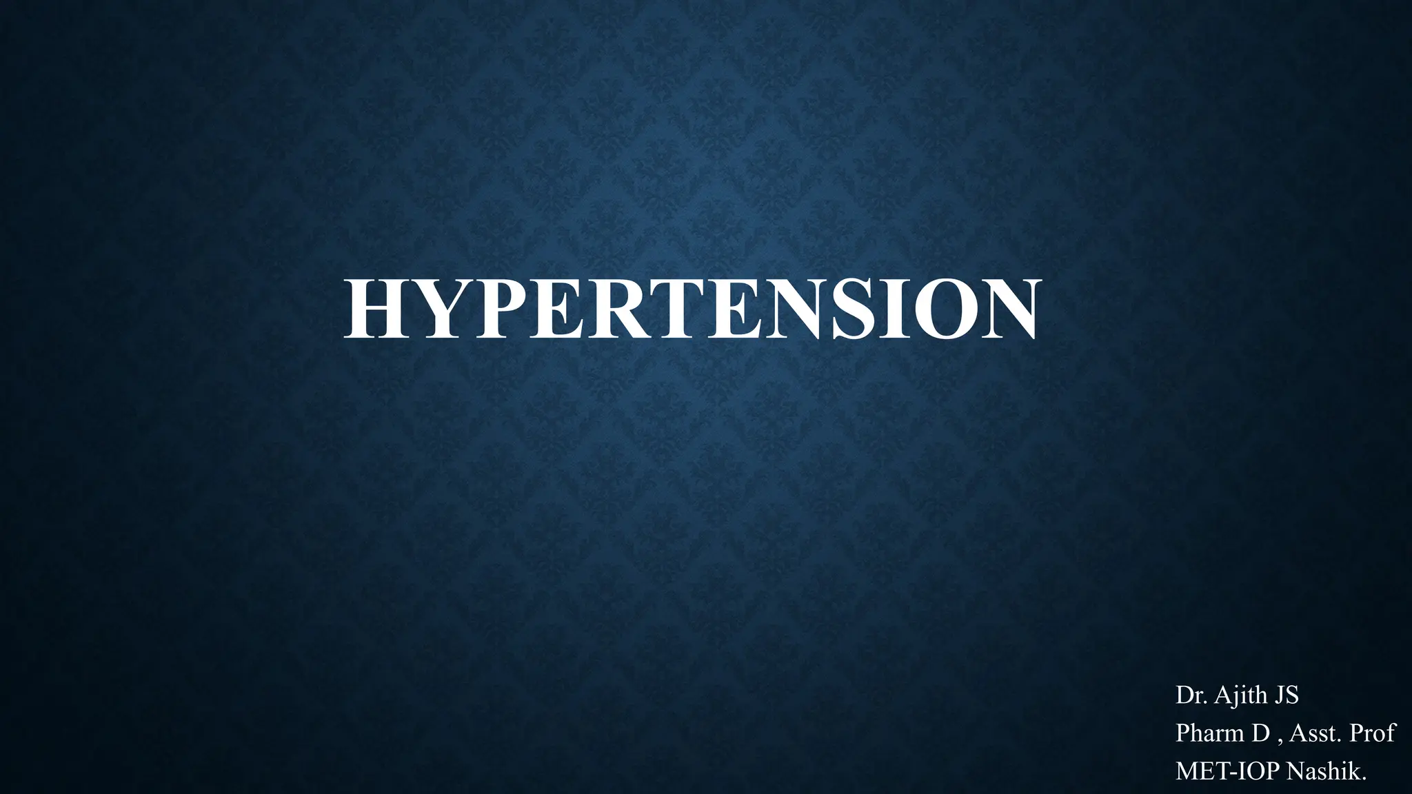Hypertension is a common disease that is defined simply as persistently ...