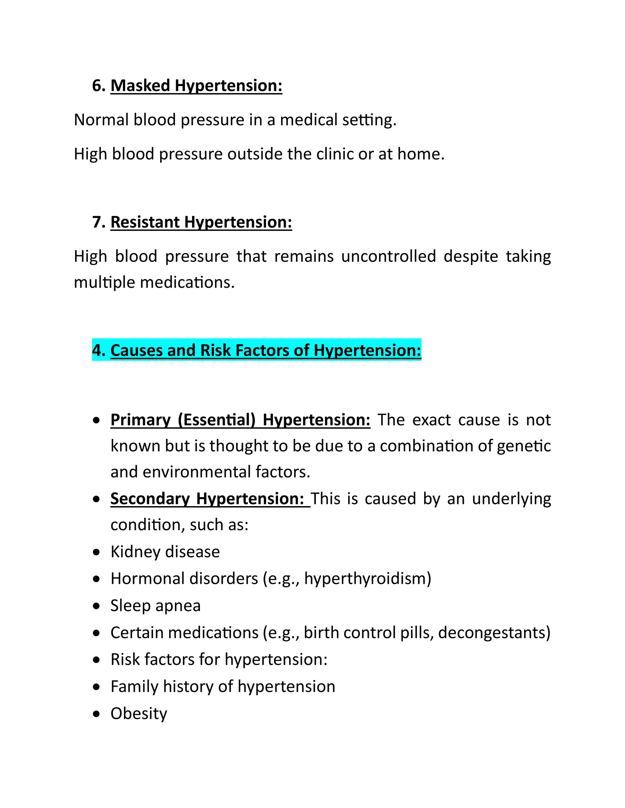 INTRODUCTION OF HYPERTENSION. DEFINATION OF HYPERTENSION | PDF