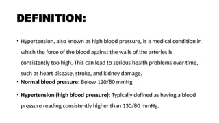 HYPERTENSION power point presentstion .. | PPTX
