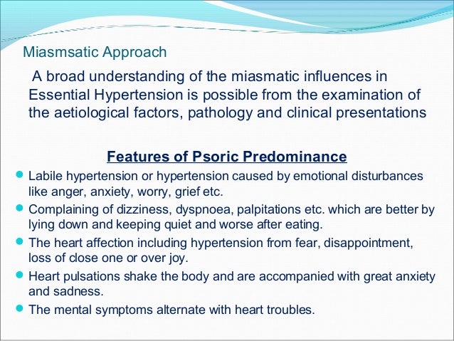 Hypertension - Homeopathy - Miasm