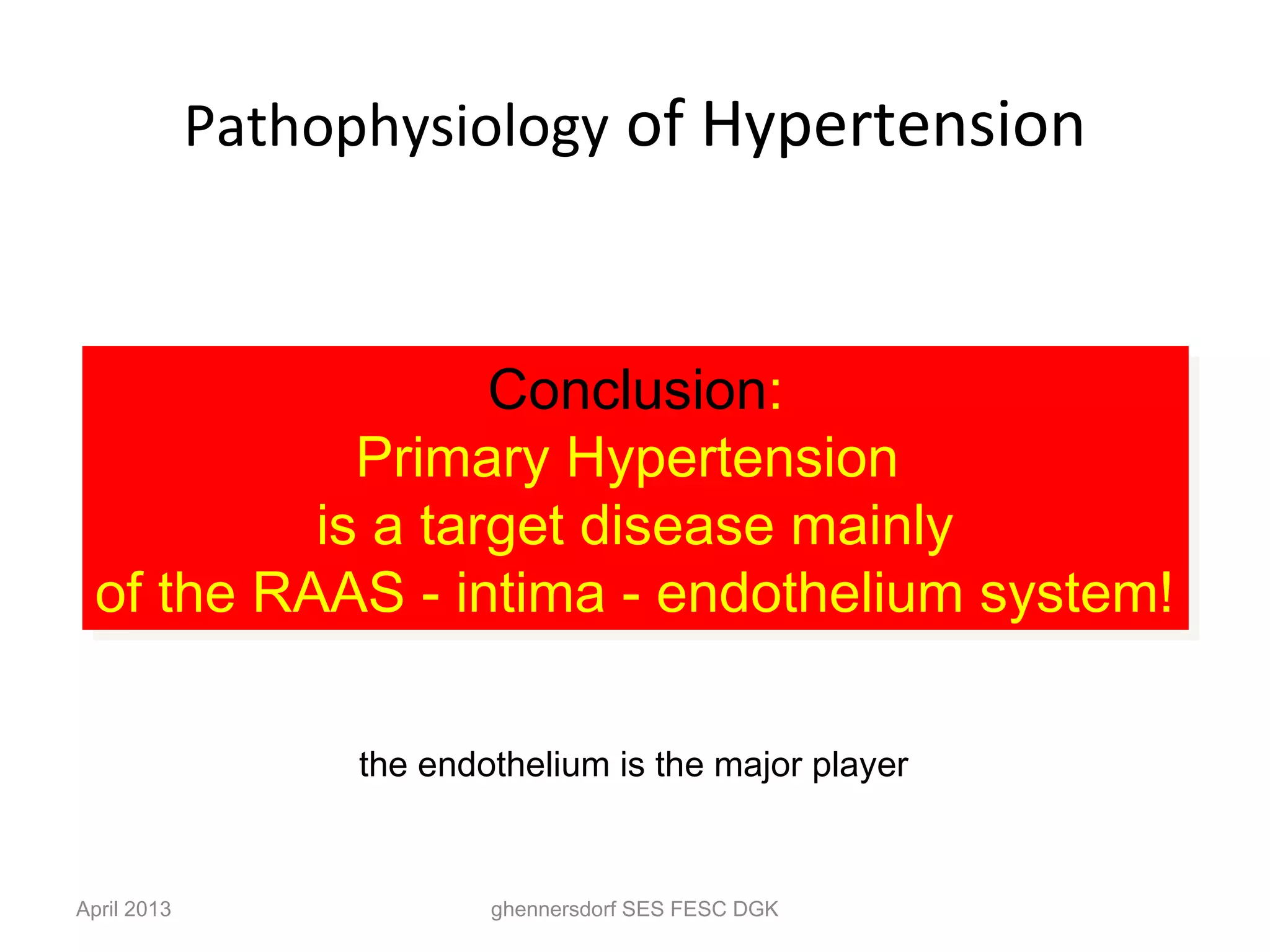Hypertension 2013 Pathophysiology | PPT