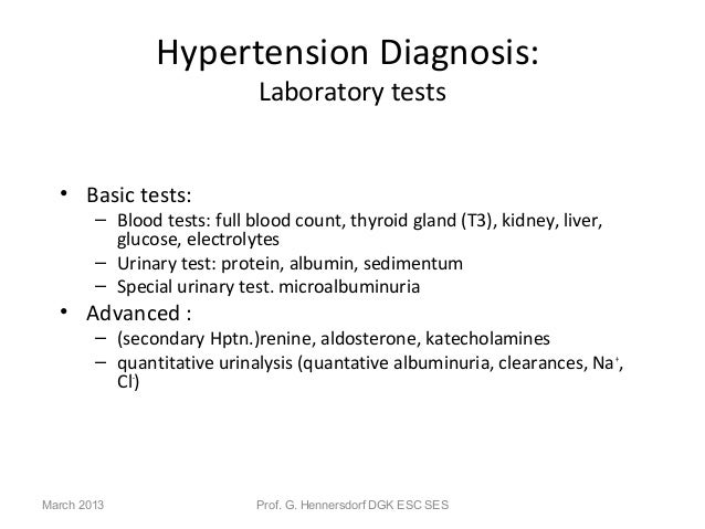 Hypertension 2013 Diagnostic Procedures