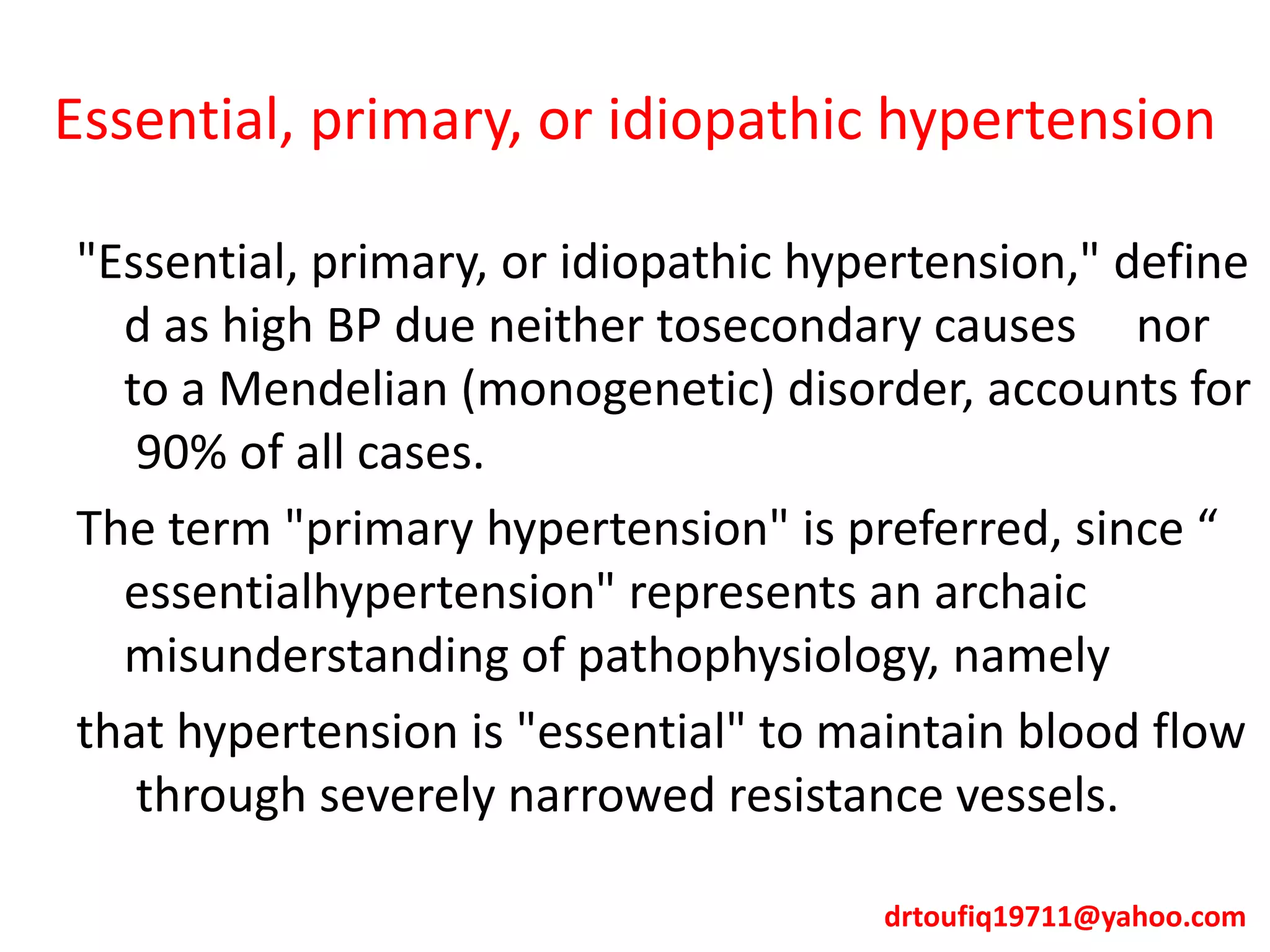 Hypertension - definitions, etiology and mechanisms | PPSX