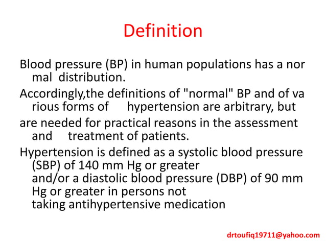 Hypertension - definitions, etiology and mechanisms | PPT