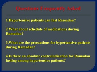 Hypertension and ramadan | PPTX
