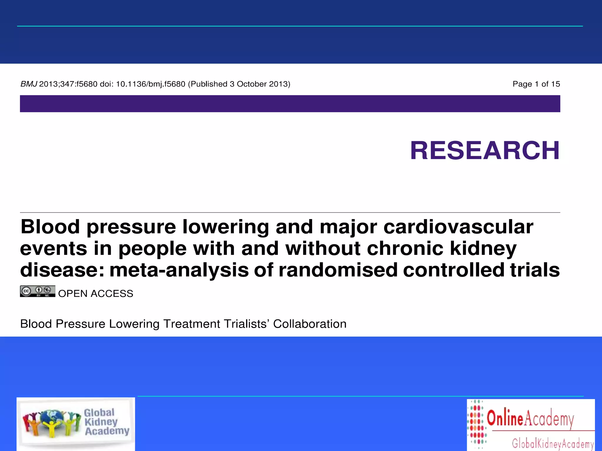 Hypertension and CKD 2016 | PPTX