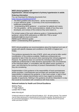 Hypertension clinical management of primary hypertension in adults | PDF