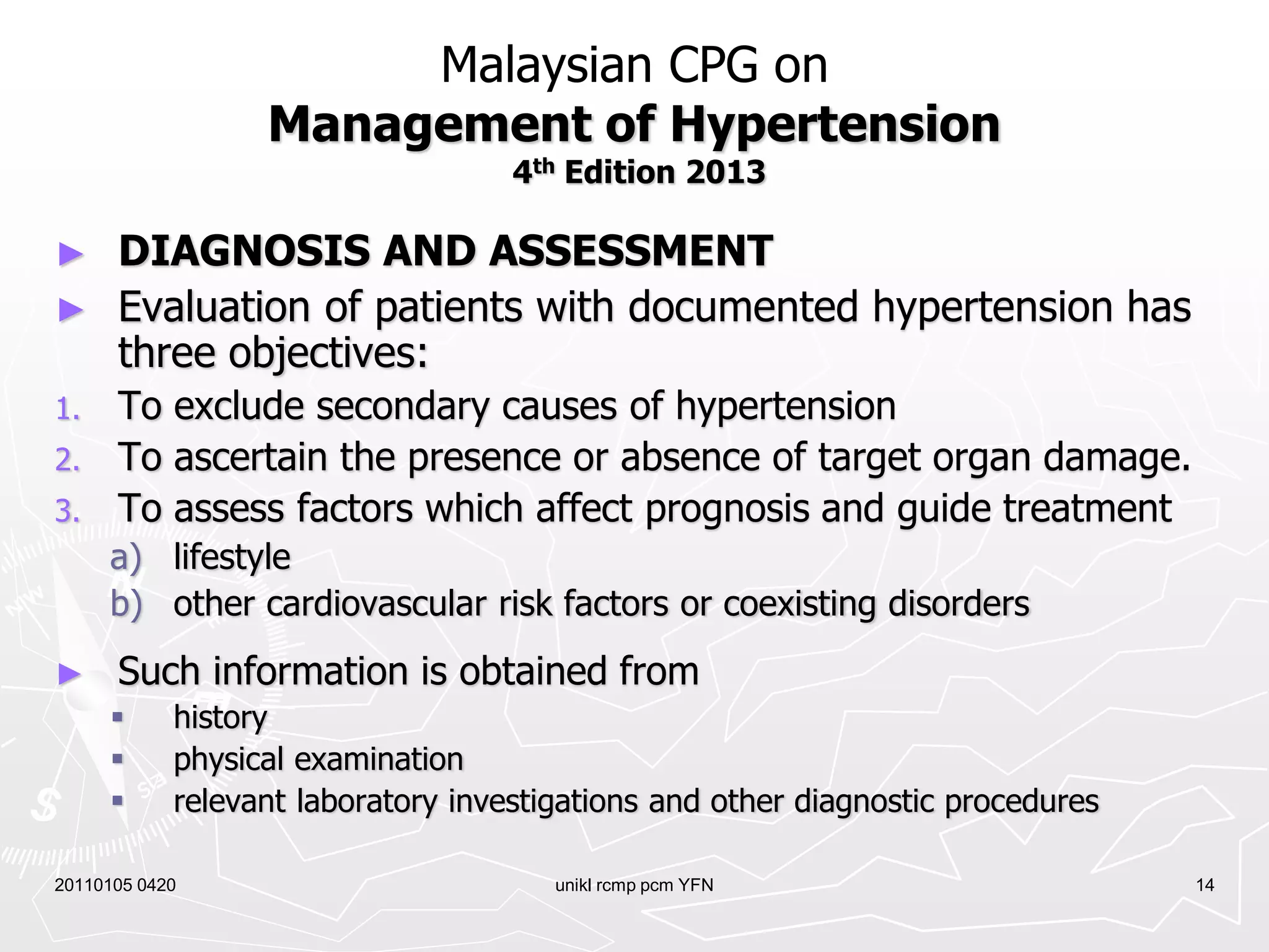Hypertension diagnosis & assessment 2018 | PDF