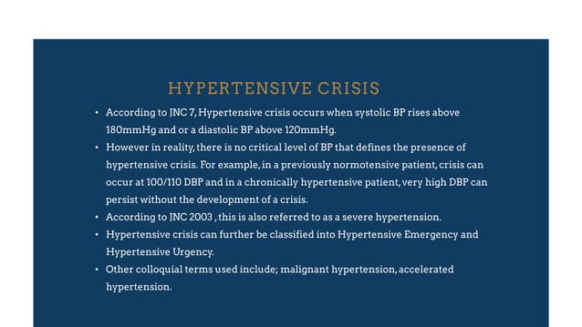 Hypertension Emergencies and their managementpptx | PPTX | Heart and ...