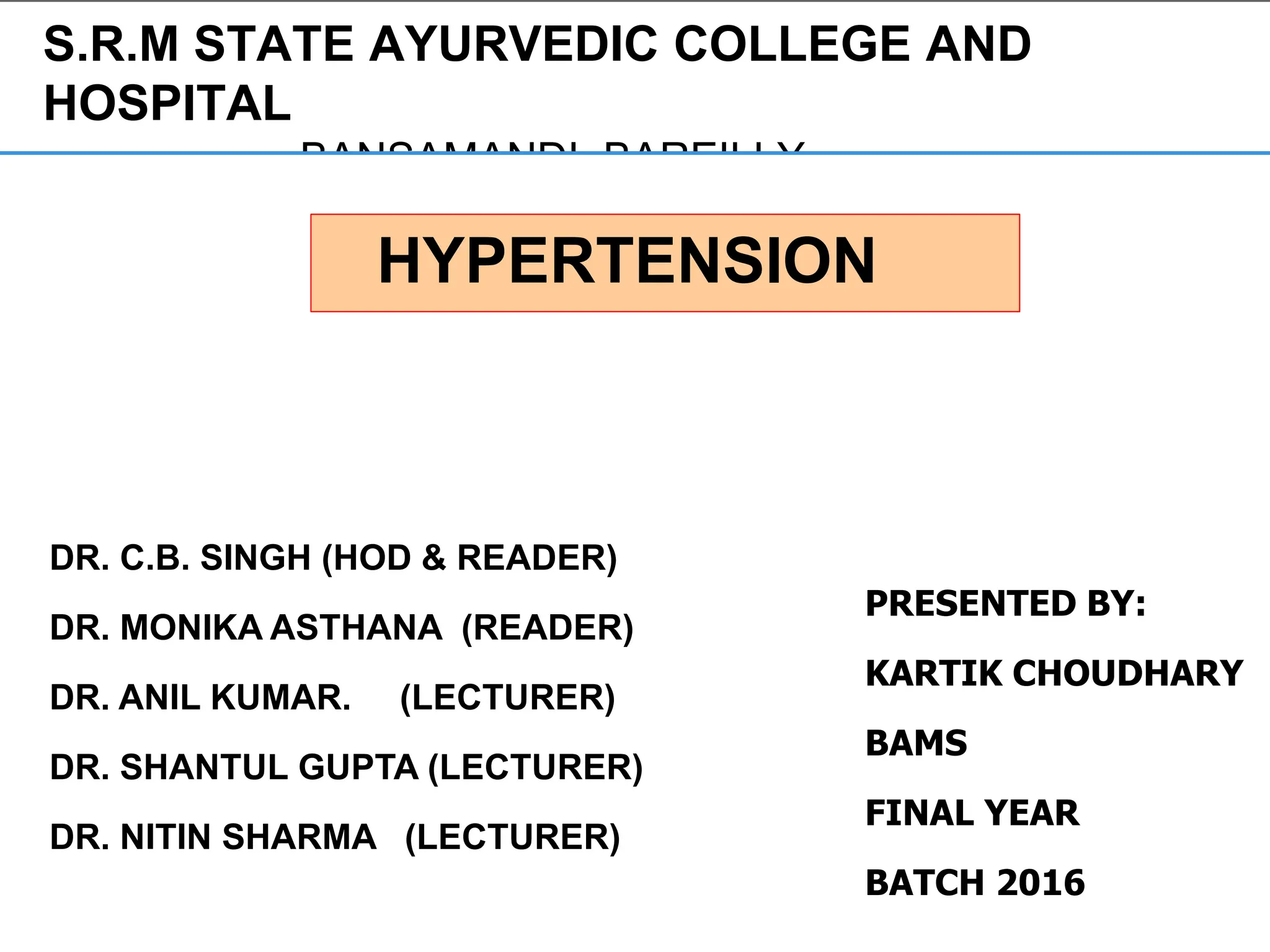 hypertension ppt on high bp By Dr kartik | PPT