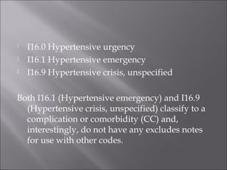 Hypertension Coding icd 10-cm coding medesun | PPT