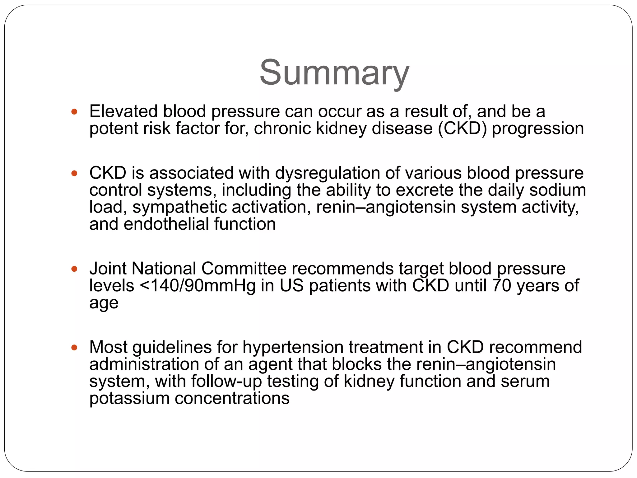 Hypertension in Chronic Kidney Disease | PPTX