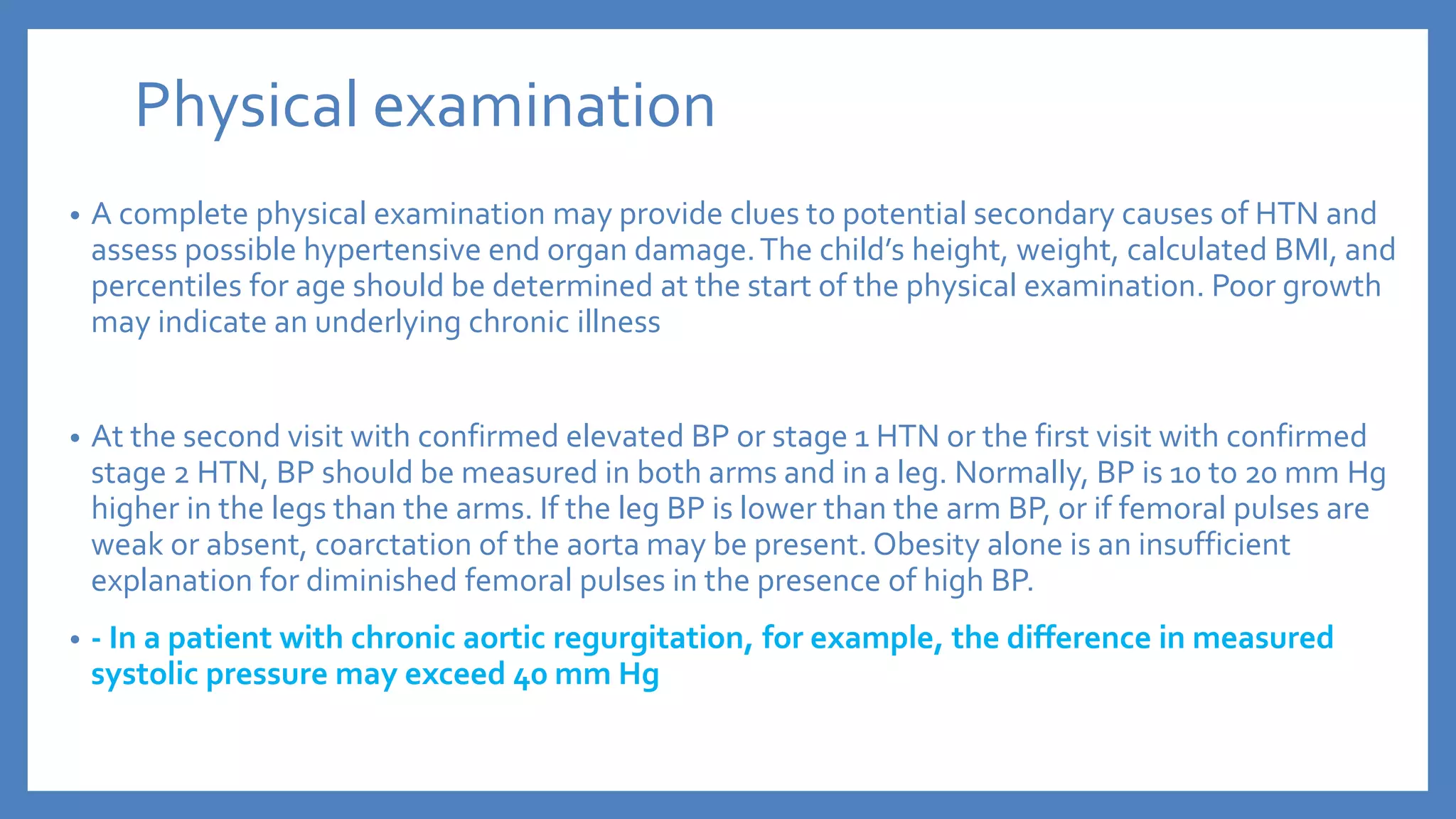 pediatric hypertension workup and evaluation | PPT