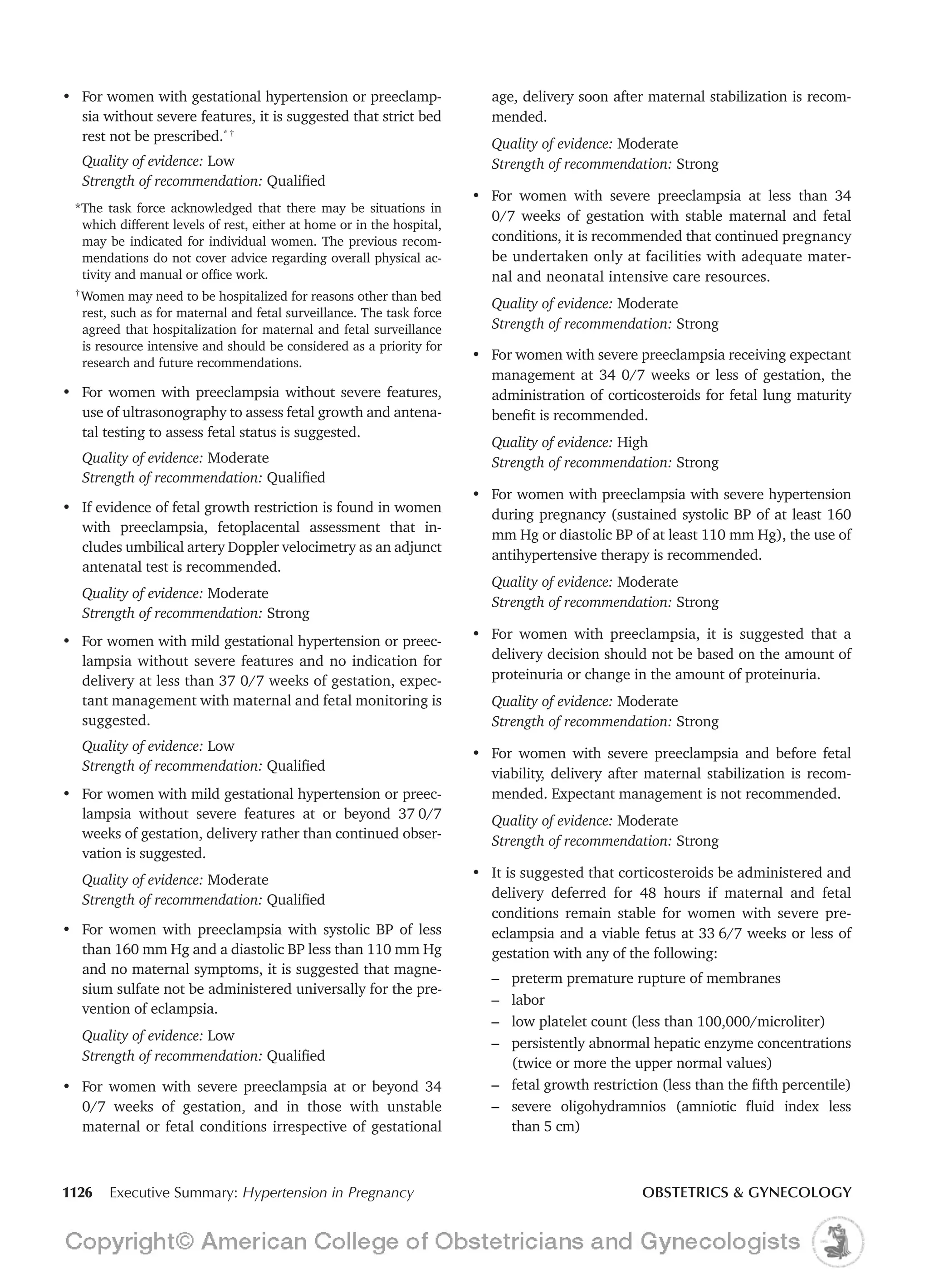 Hypertension in pregnancy acog 2013 | PDF