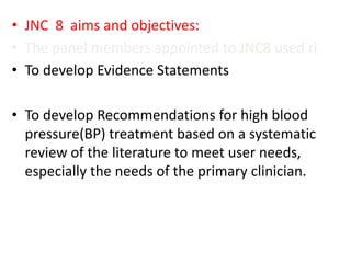 Hypertension jnc 8 guideline(1) | PPTX