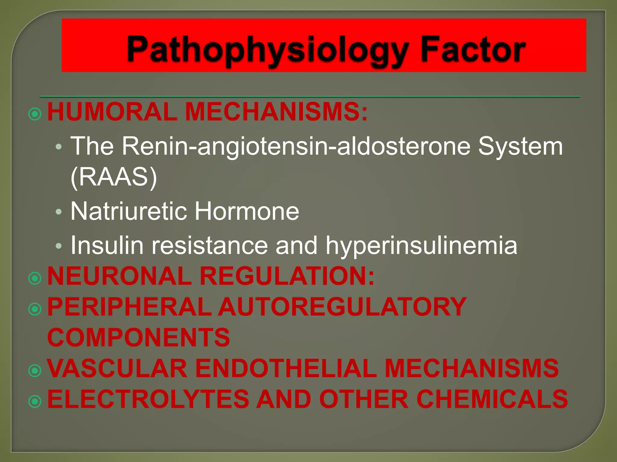 Hypertension pathophysiology | PPTX