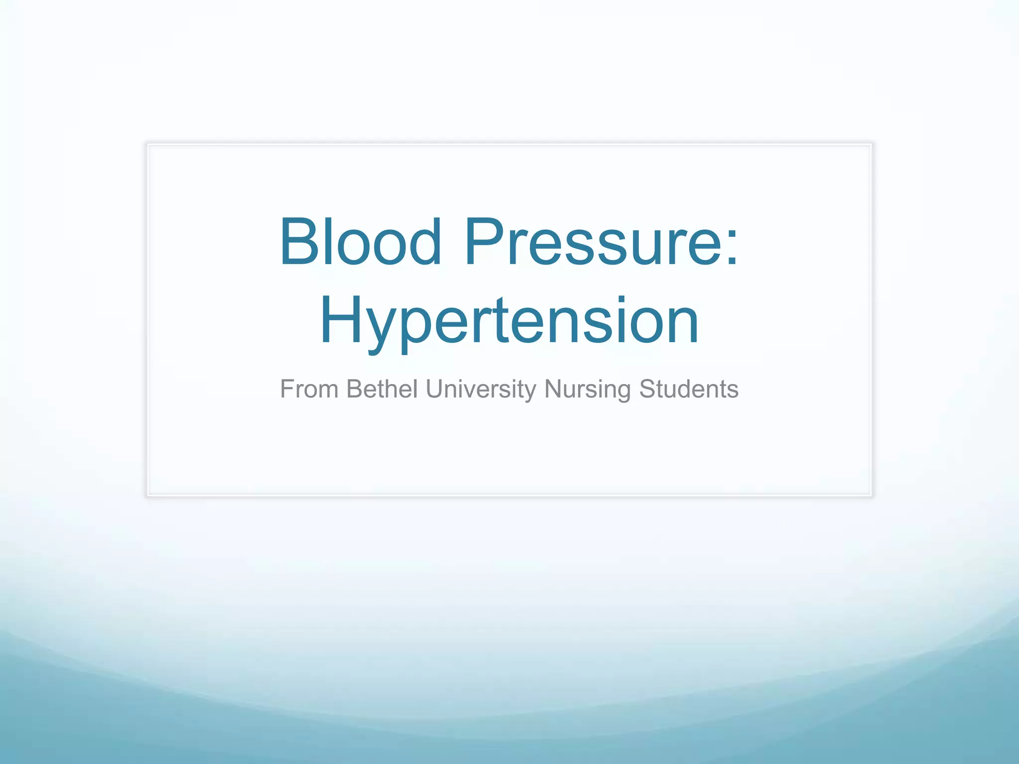 Hypertension power point | PPTX