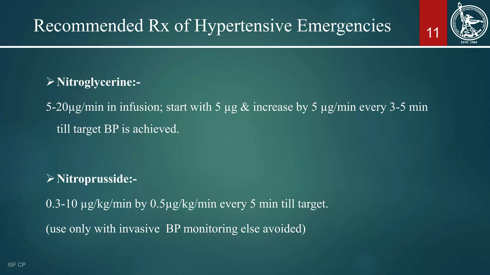 HYPERTENSIVE EMERGENCY | PPTX