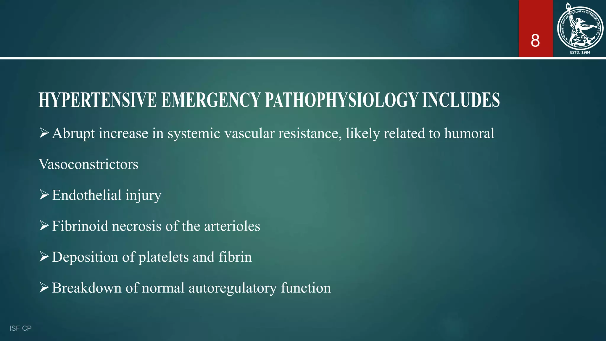 HYPERTENSIVE EMERGENCY | PPTX