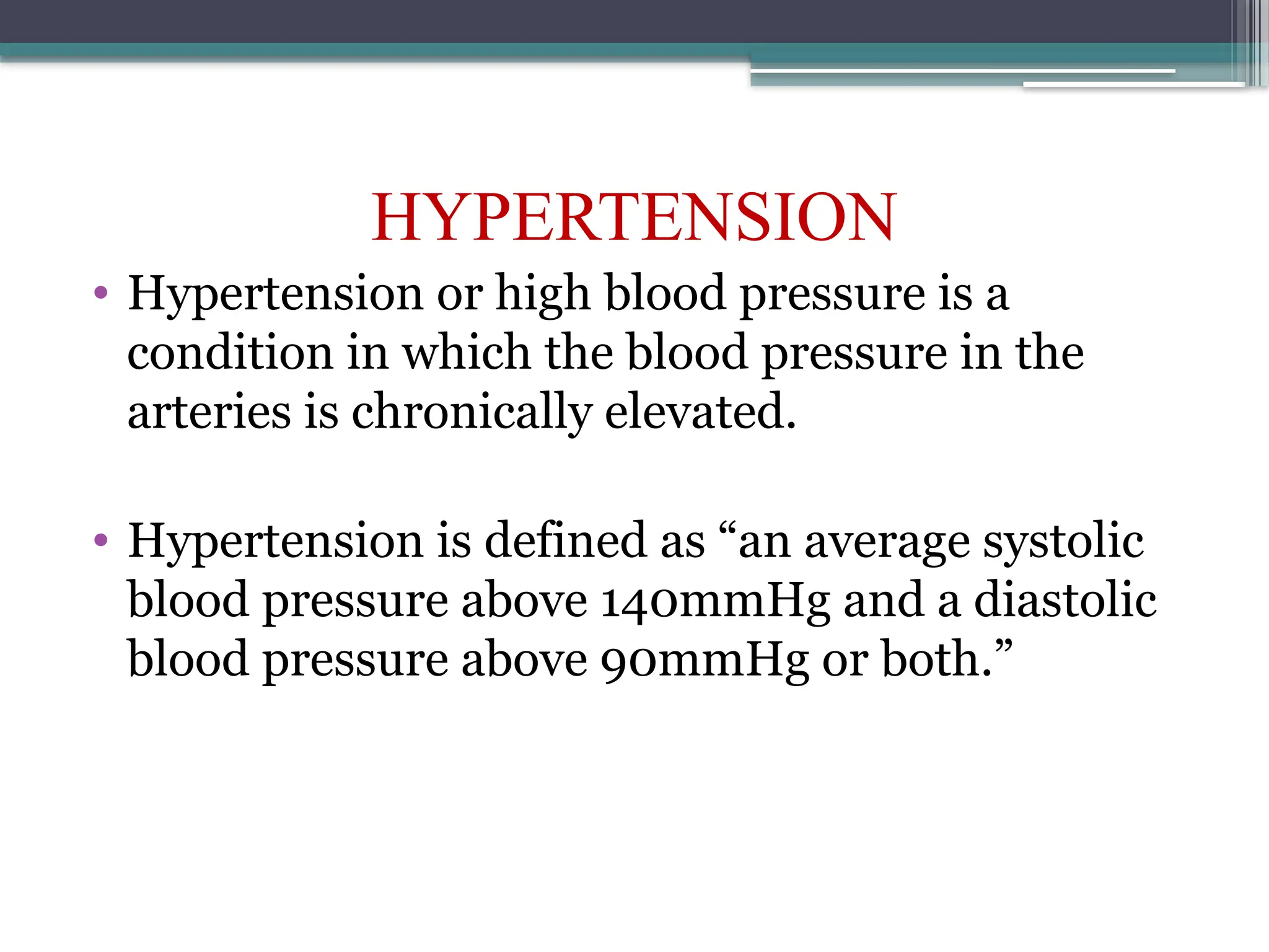 Hypertension PPT.pptx High blood pressure it's cause and management | PPT