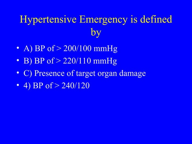 Hypertensive Crisis - an overview of management | PPT