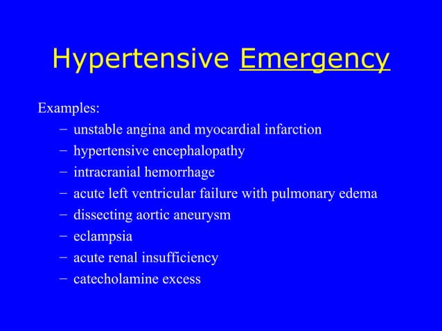 Hypertensive Crisis - an overview of management | PPT