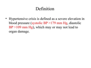hypertensive crisis.pptx critical care n | PPTX
