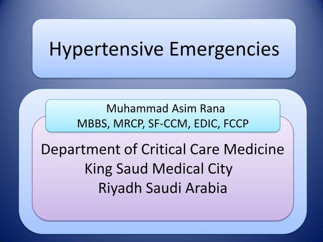 Hypertensive Emergencies & ICU | PPSX