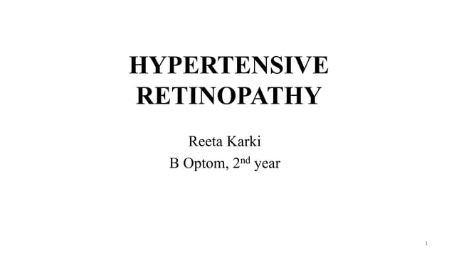 Hypertensive Retinopathy | PPT