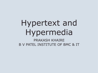 Hypertext and hypermedia | PPT