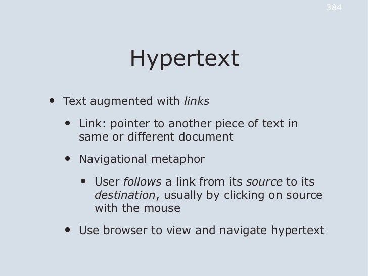 Hypertext and hypermedia