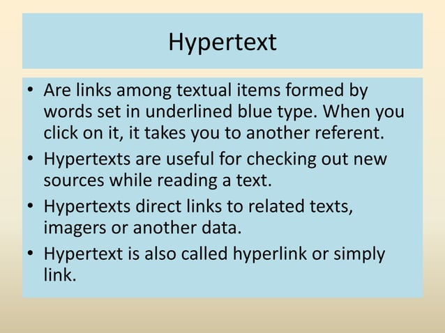 Hypertext, hypermedia and multimedia | PPTX