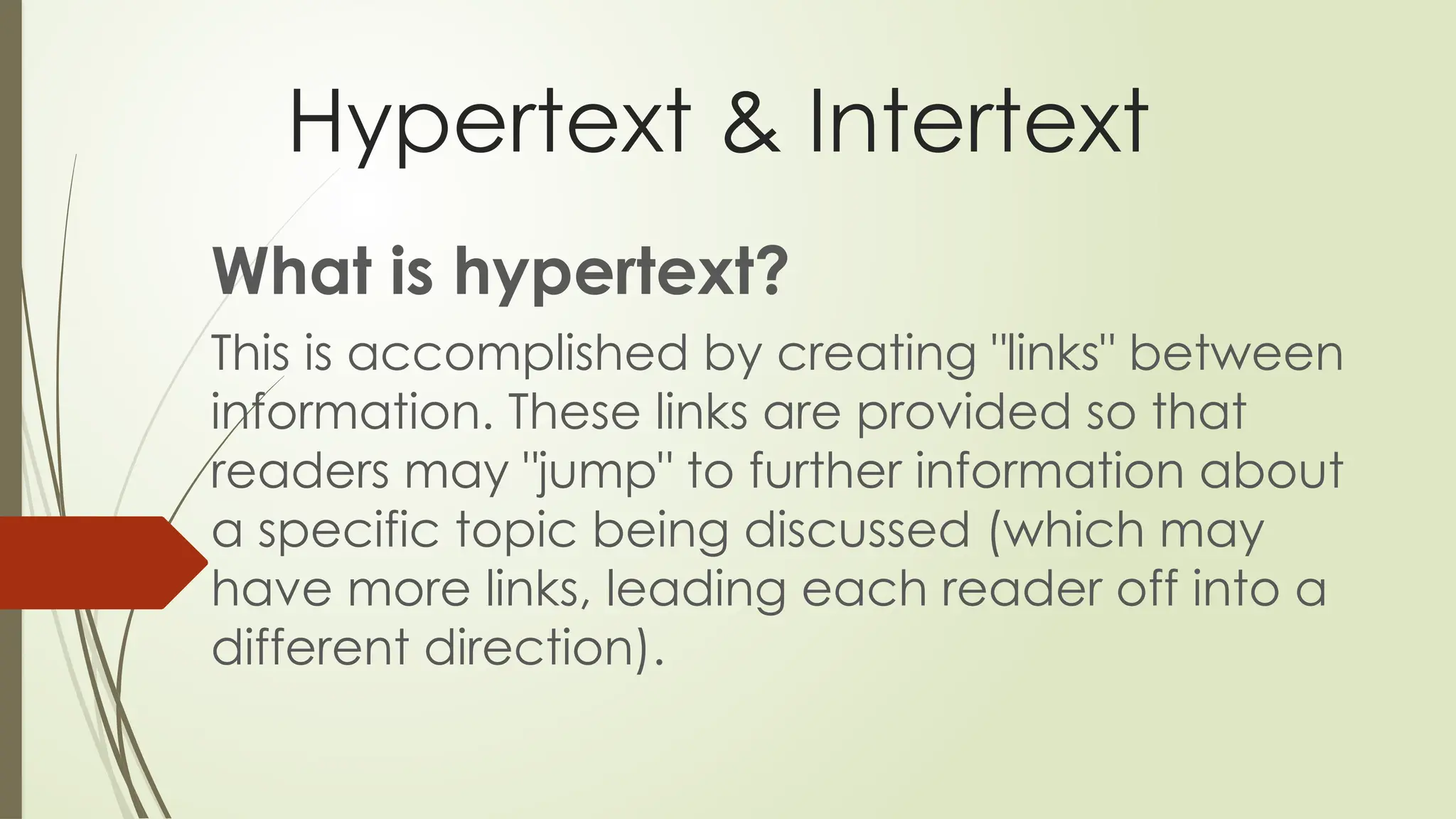 Hypertext & Intertext power point presentation | PPTX
