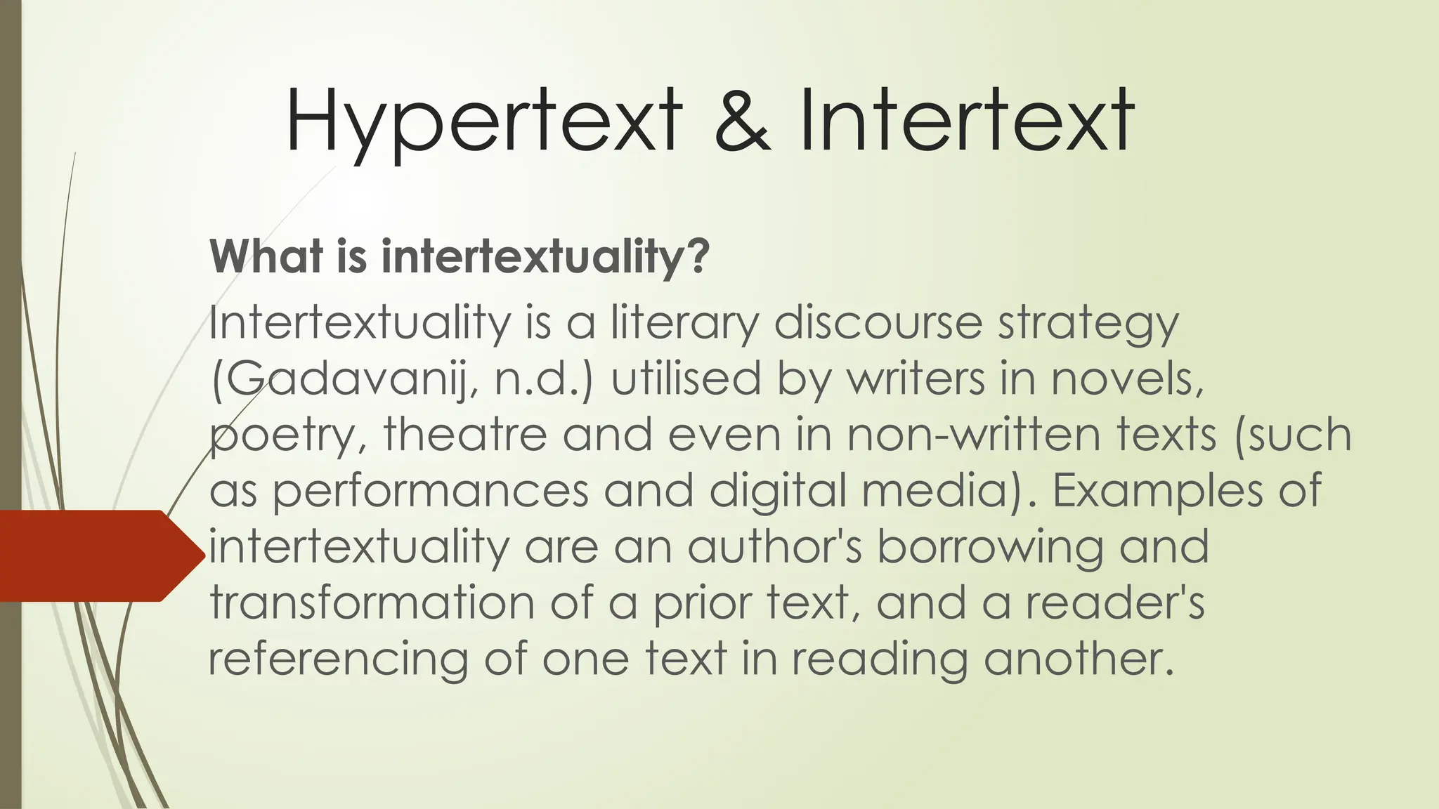 Hypertext & Intertext power point presentation | PPTX