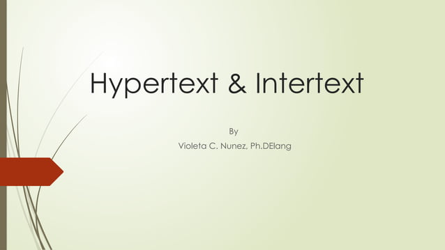 Hypertext & Intertext power point presentation | PPTX