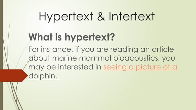 Hypertext & Intertext power point presentation | PPTX