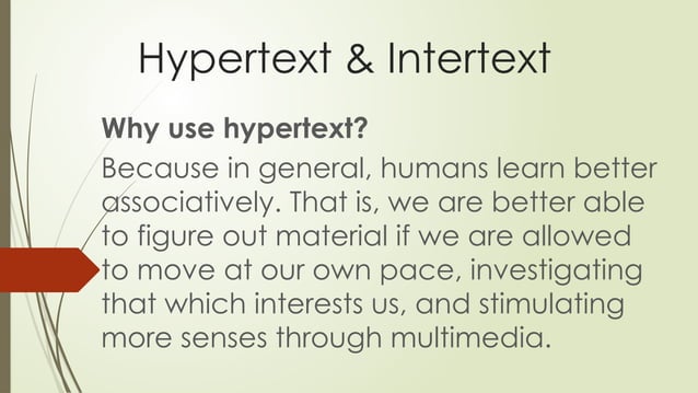 Hypertext & Intertext power point presentation | PPTX