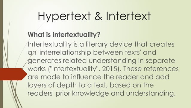 Hypertext & Intertext power point presentation | PPTX