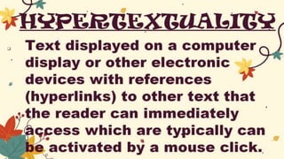 Hypertext & intertext - Reading and writing Skills - grade 11 - 2nd sem ...