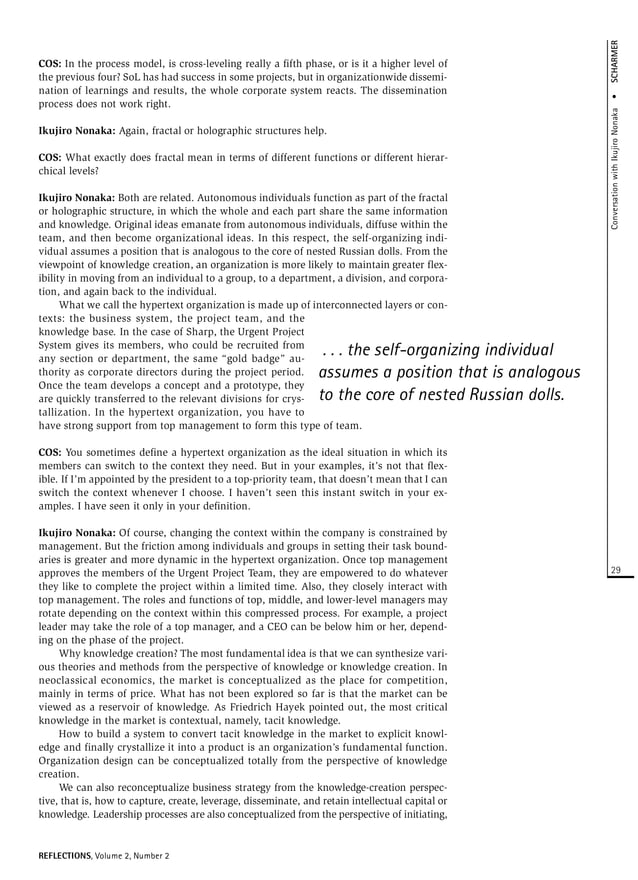 Hypertext organization ikujiro nonaka interview | PDF | Business ...