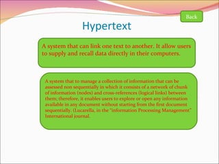 Hypertext system | PPT